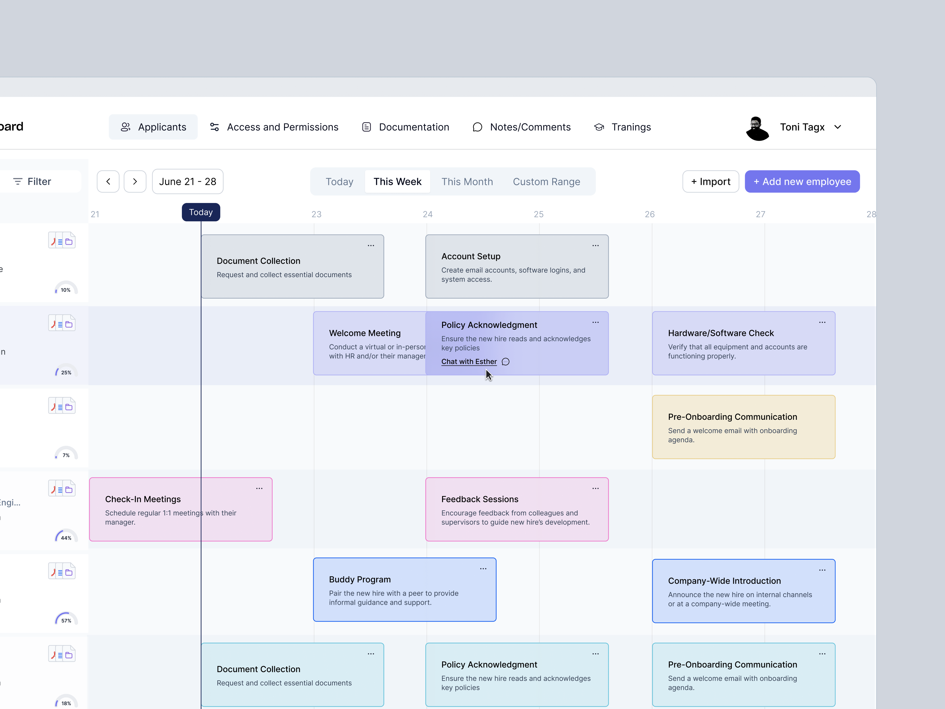 Employee Onboarding Timeline Manager by Toni Adegbenro on Dribbble