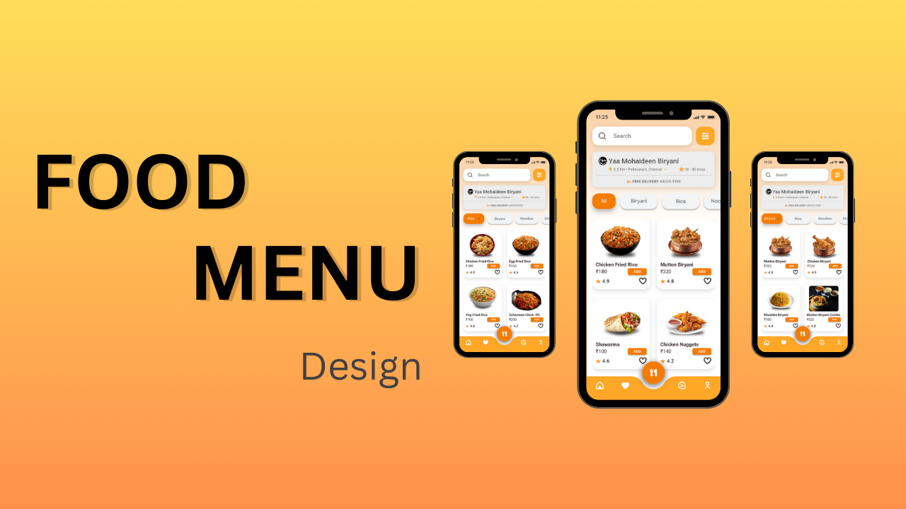 Food Menu App Design 🍽️📲 by Varshini Vijay on Dribbble