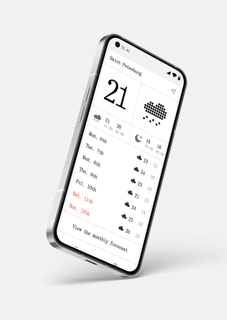 Nothing OS | Weather App concept by Vadim Barysh on Dribbble