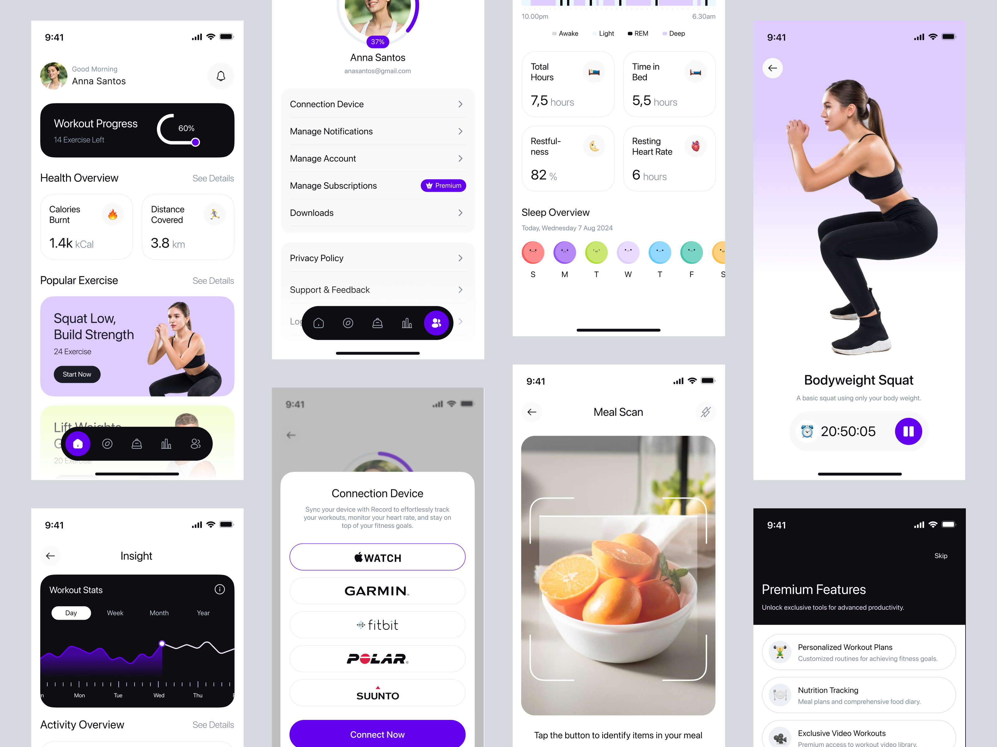 Nakafit - Health and Fitness Tracker Mobile App UI Design Kit by ...