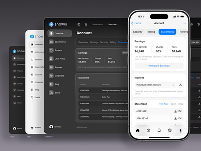 Account Statements desktop, VisionOS, mobile pages by ByeWind on Dribbble