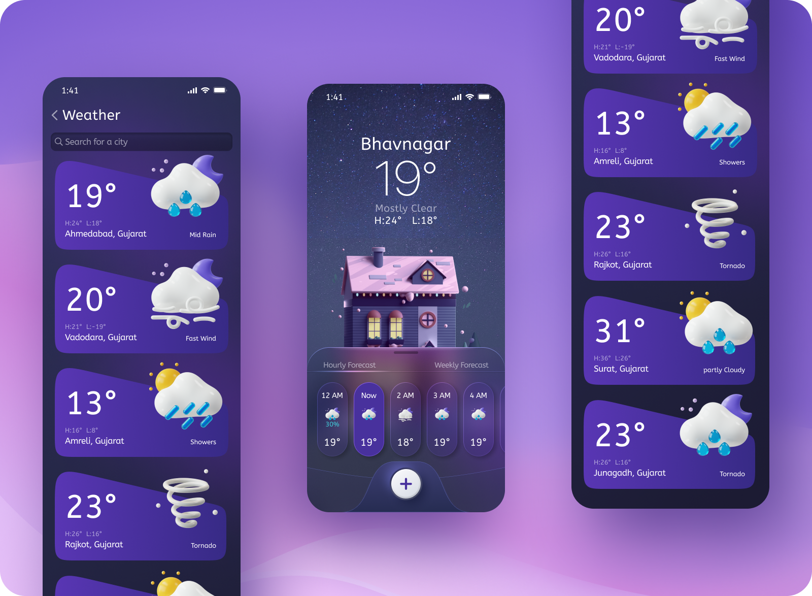 Weather App UI Design by Joliya Vedant on Dribbble