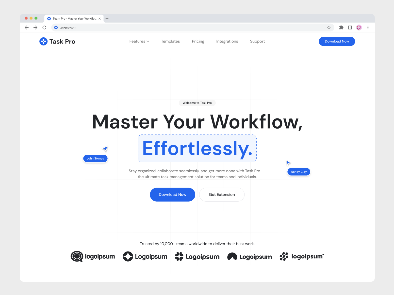 Task Pro - Hero Section Landing Page Design by Landing Play on Dribbble