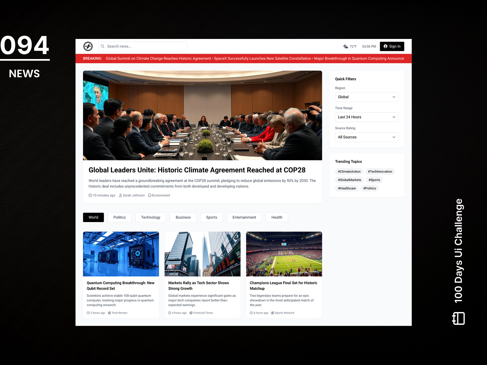 DAY-094 NEWS by Ritik Ray on Dribbble