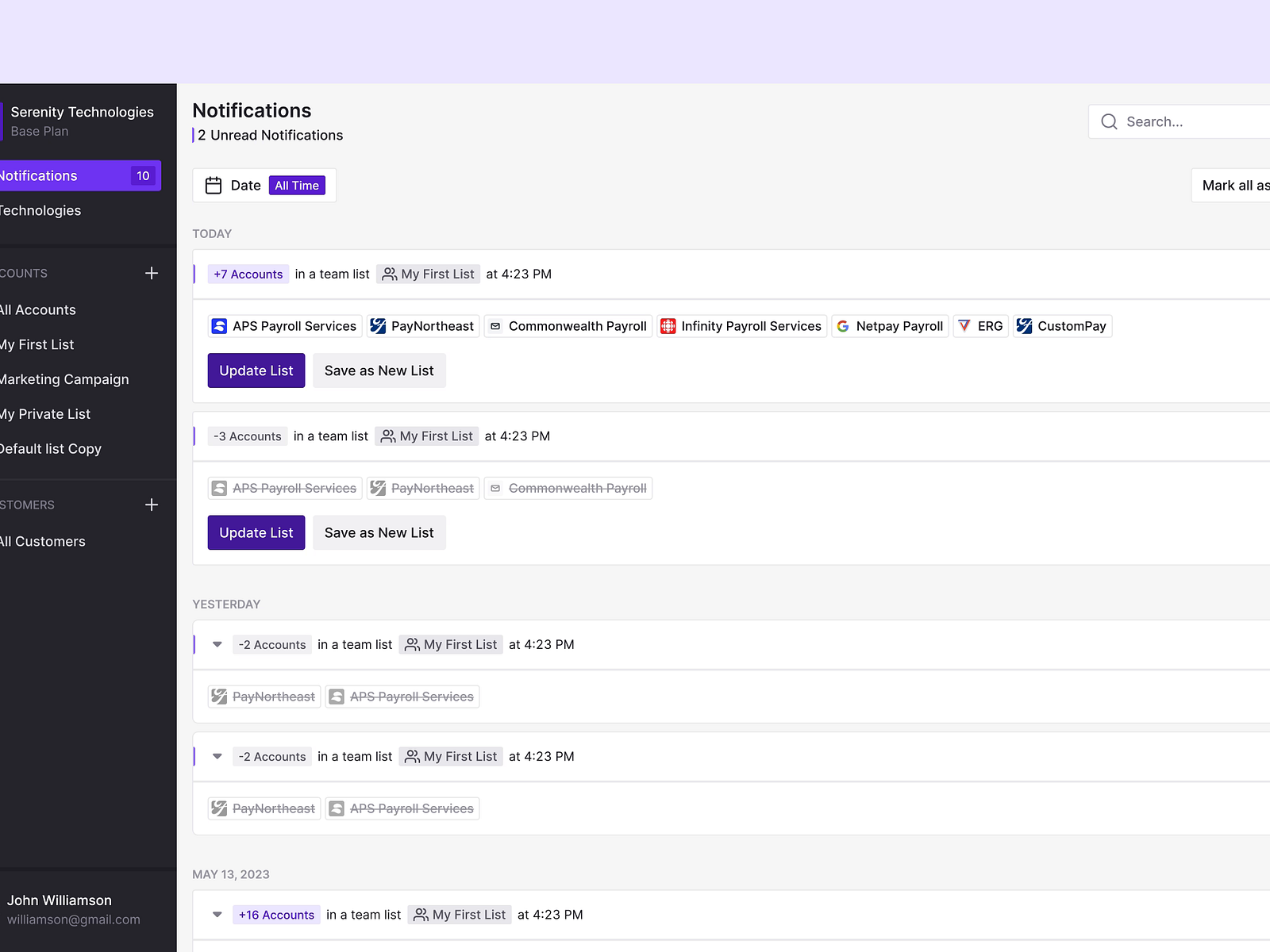 Notification Design for a Data Management SaaS by Excited on Dribbble