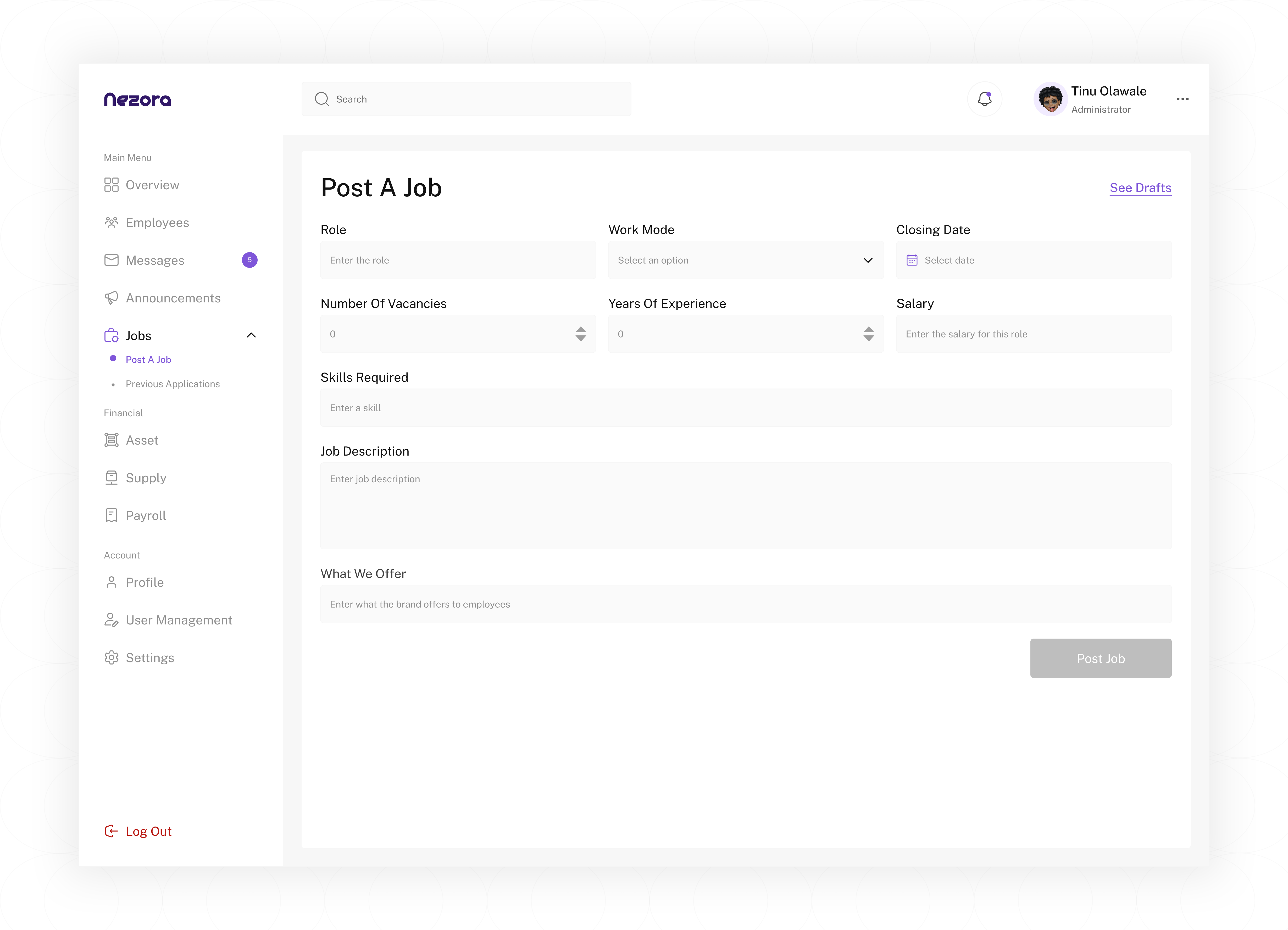 Form to Post a Job UI Design by Adenike Abioye on Dribbble