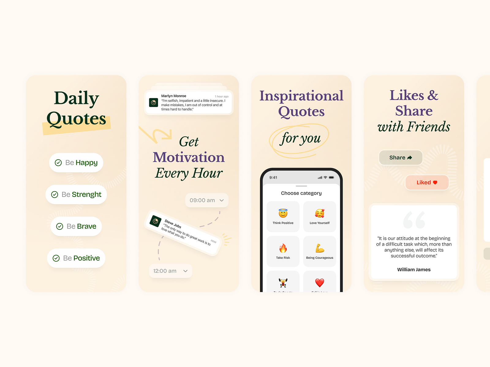 App Store Screenshot Motivation App by Serhan Baydı on Dribbble