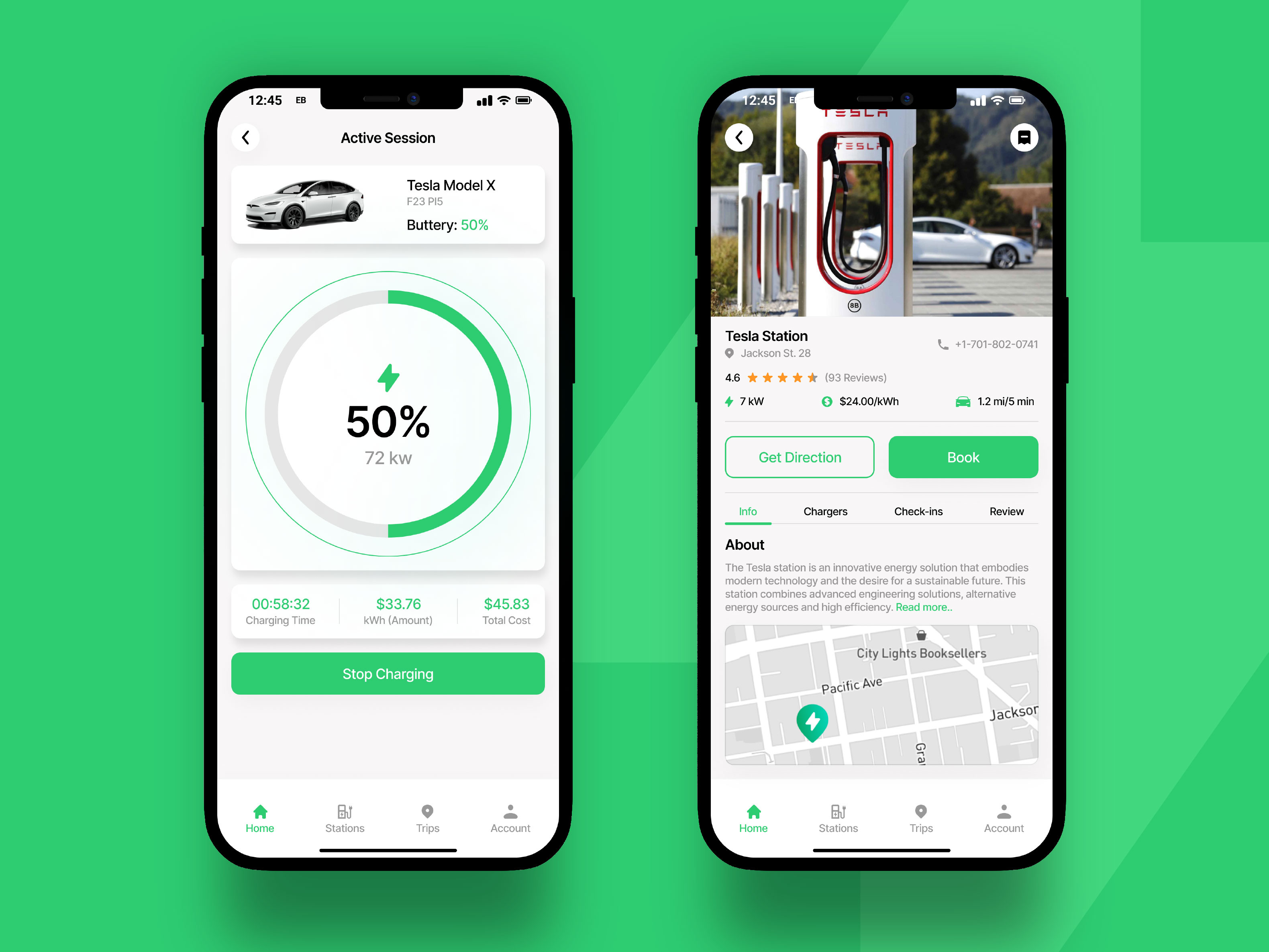 EV Spot - Electric Vehicle Charging Station Finder App Design by Extej ...