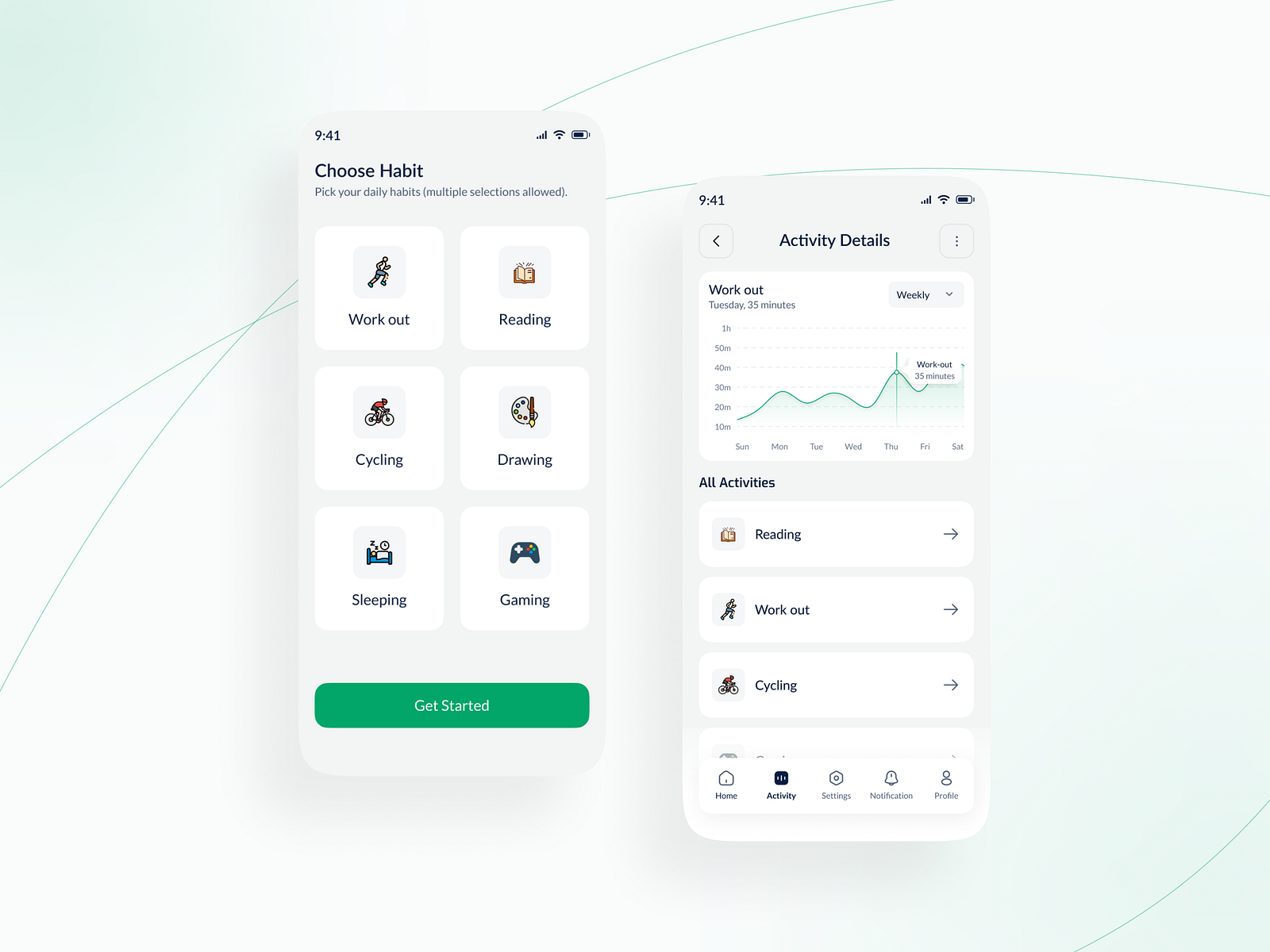 Habit tracker mobile application by Sudarsan Roy on Dribbble Habit tracker mobile application by Sudarsan Roy on Dribbble