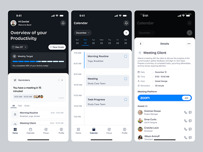 Productivity Mobile App UI/UX by Keitoto on Dribbble