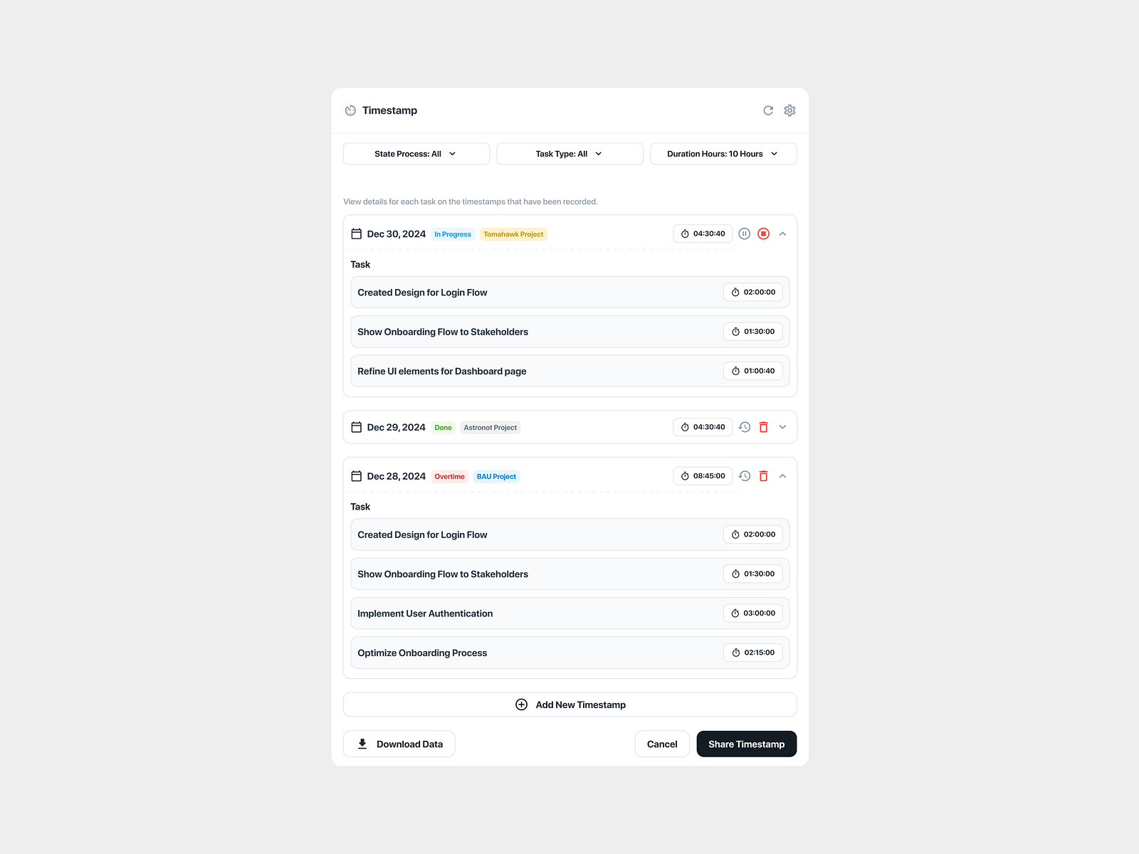 Timestamp Card by Muhammad Insan Kamil on Dribbble