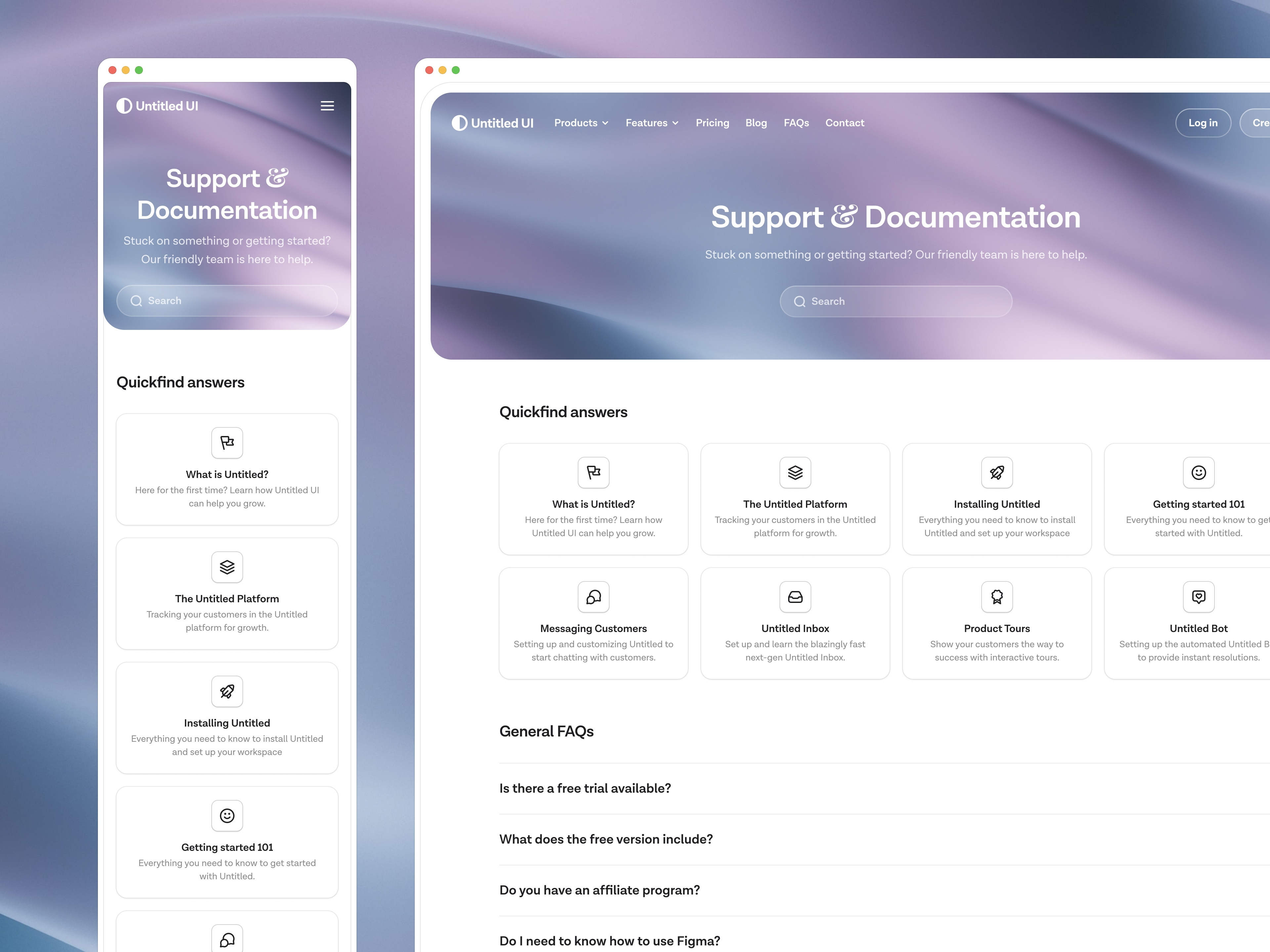 Support & documentation — Untitled UI by Jordan Hughes® on Dribbble