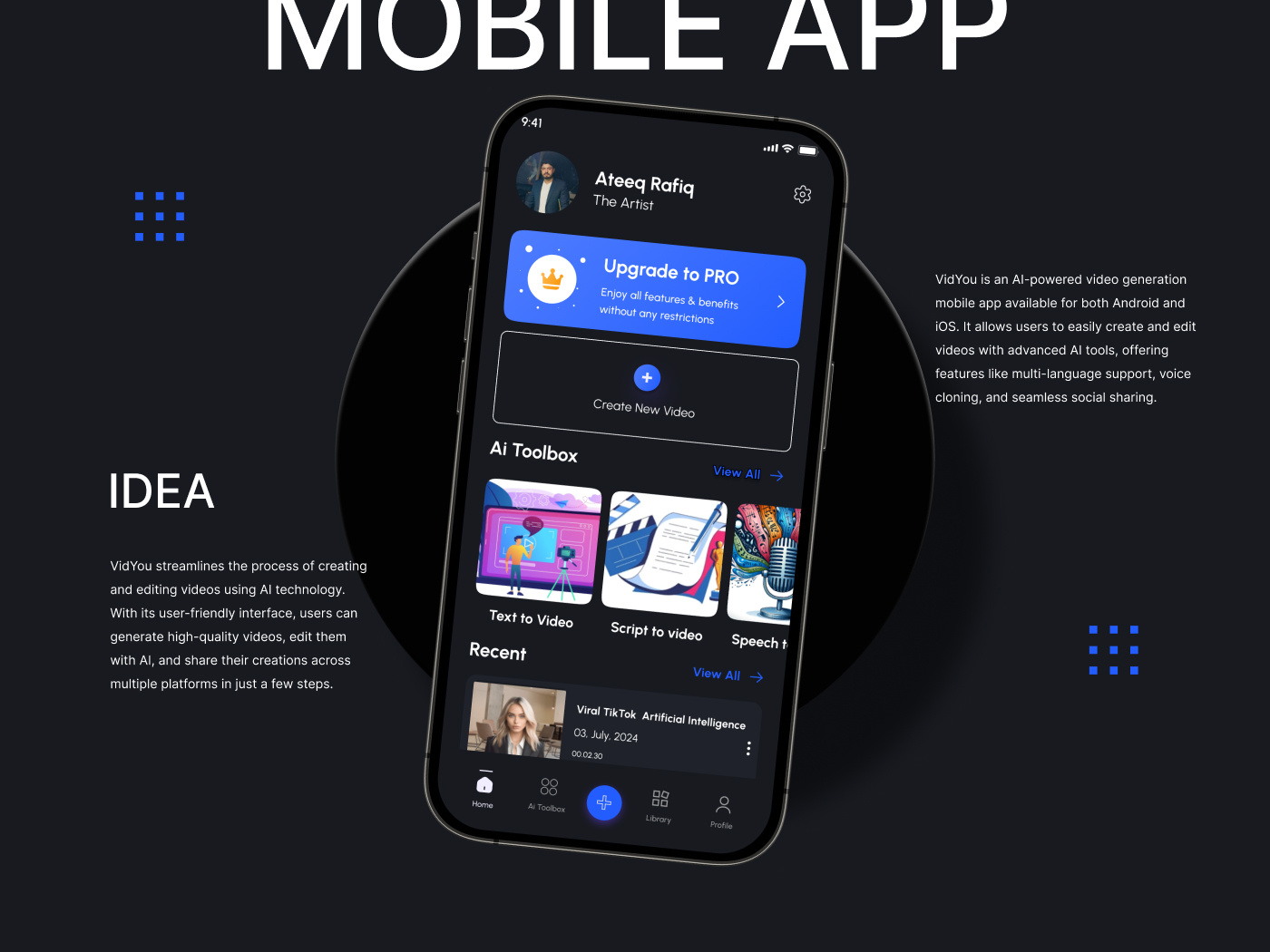 Ai Based Video Generator App by Ateeq Rafiq on Dribbble