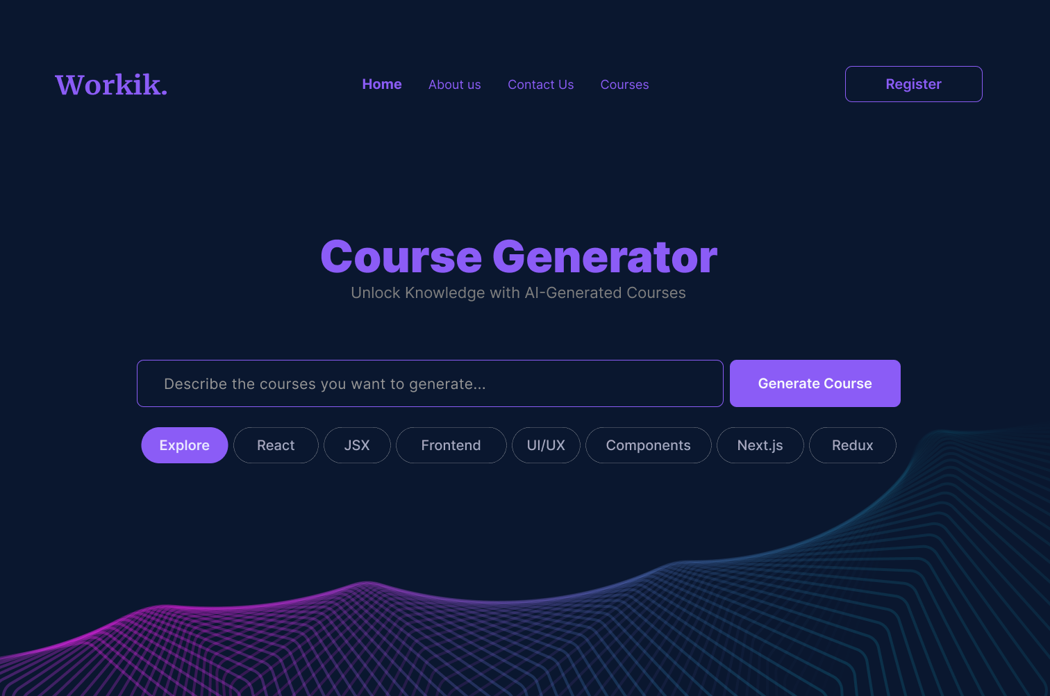 Course Generator Web design by Angelica Singh on Dribbble