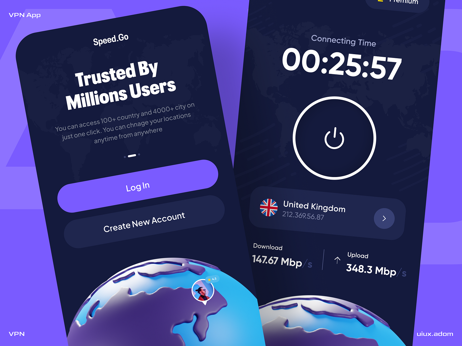VPN App by Adom on Dribbble