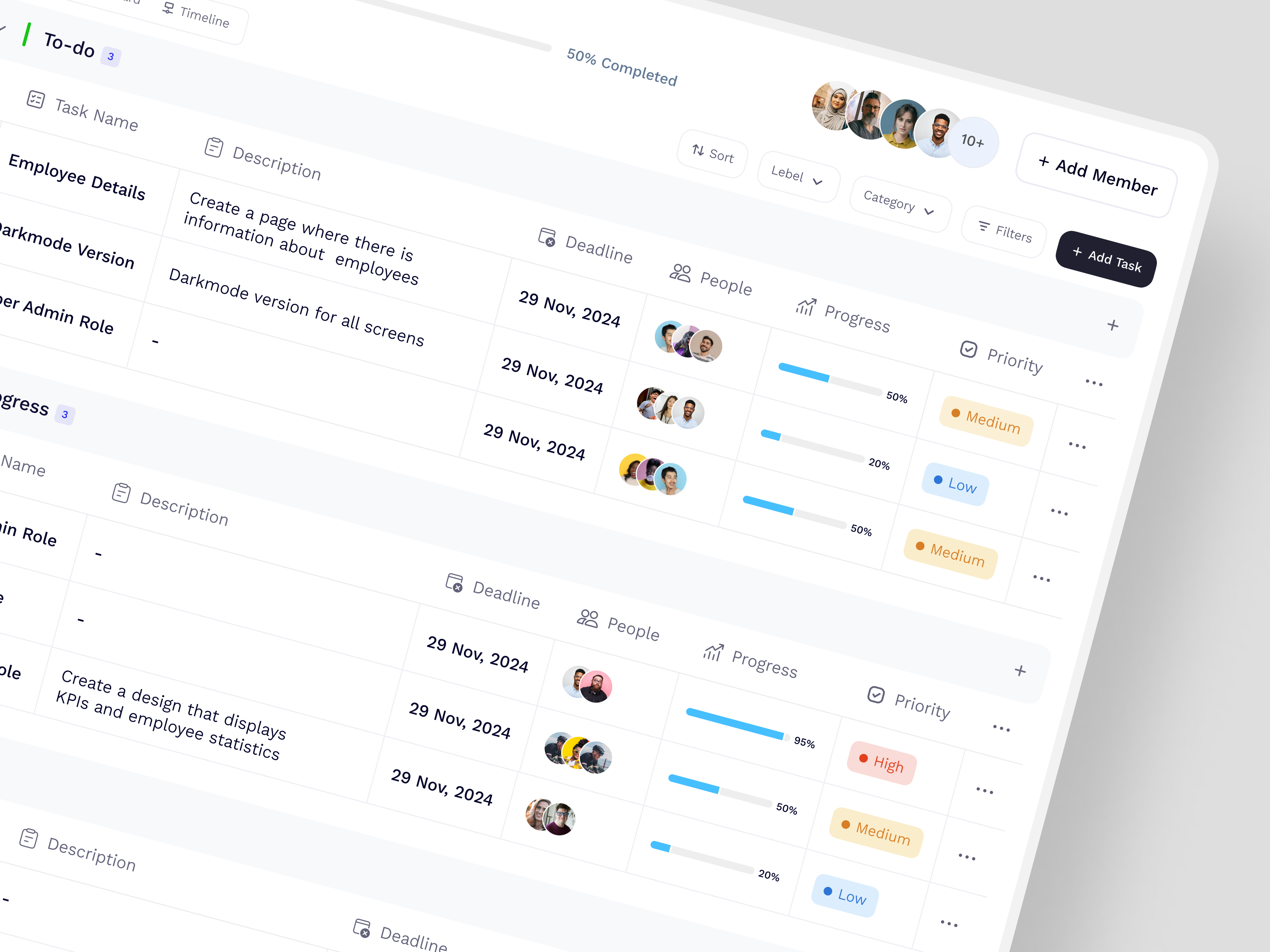 Task & Project Management Dashboard Design by Md Abdur Rouf on Dribbble