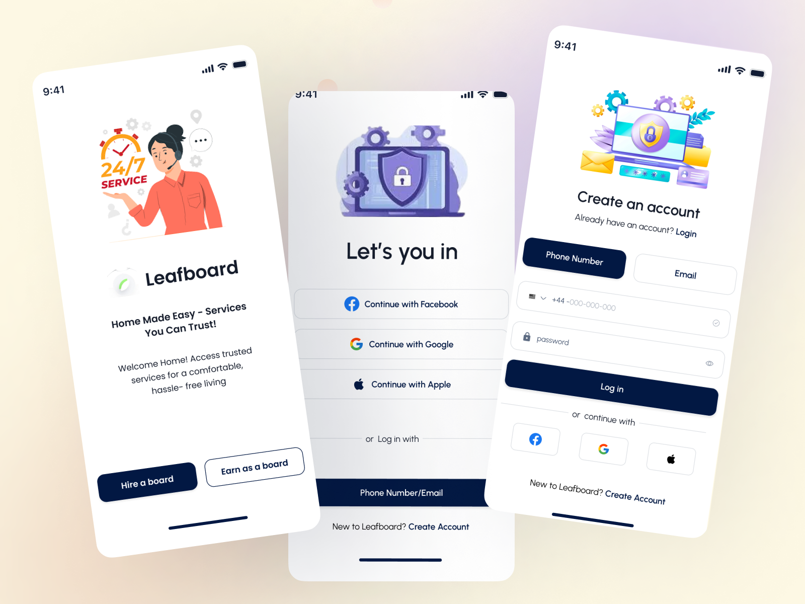 Mobile app login screen and sign up flow by Sheikh Maruf Hossen on Dribbble