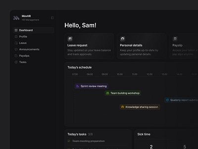 HR Dashboard User Side by Morva Work for Morva Labs on Dribbble