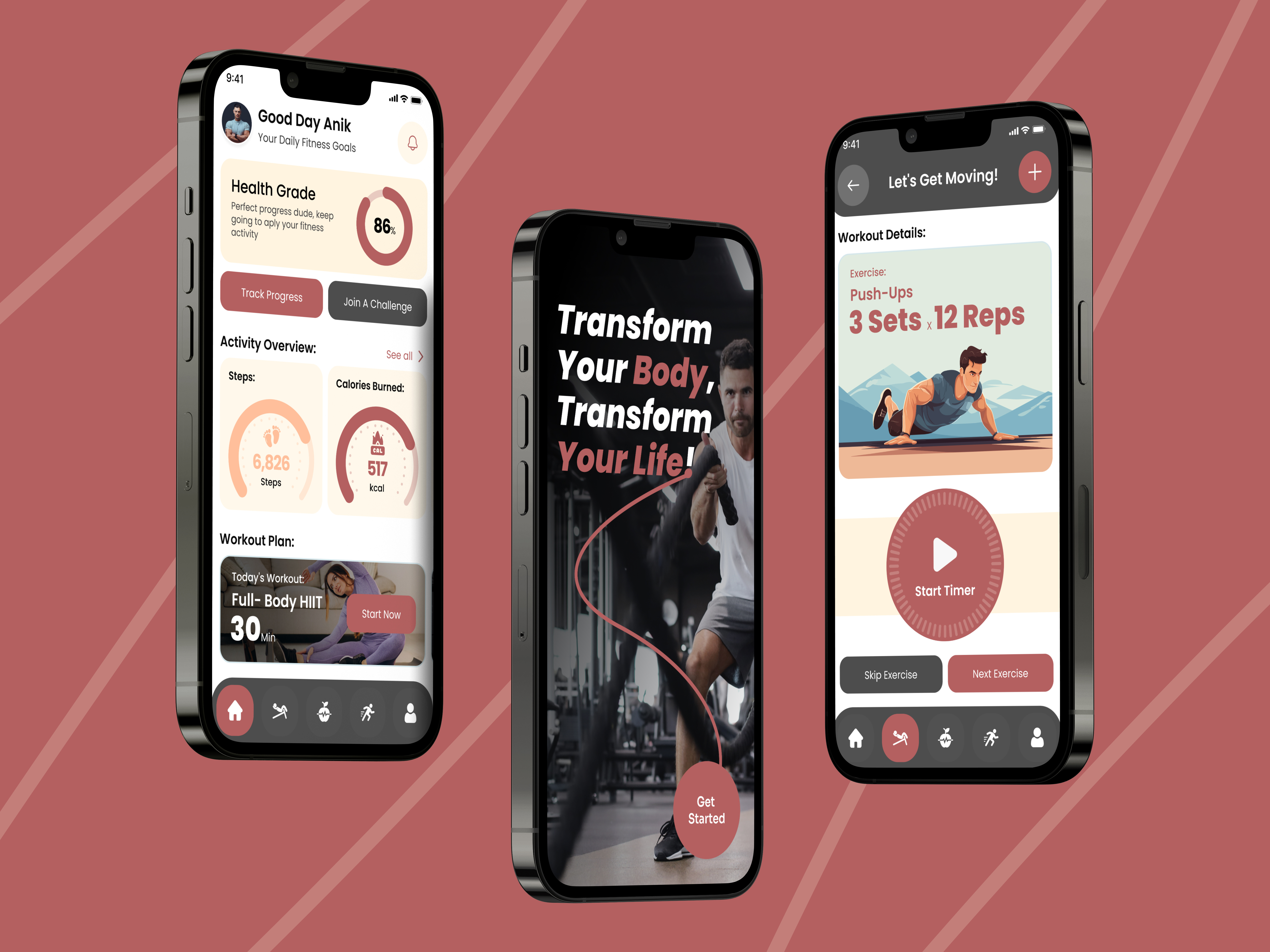 Fitness App UI Concept by Anik Deb on Dribbble