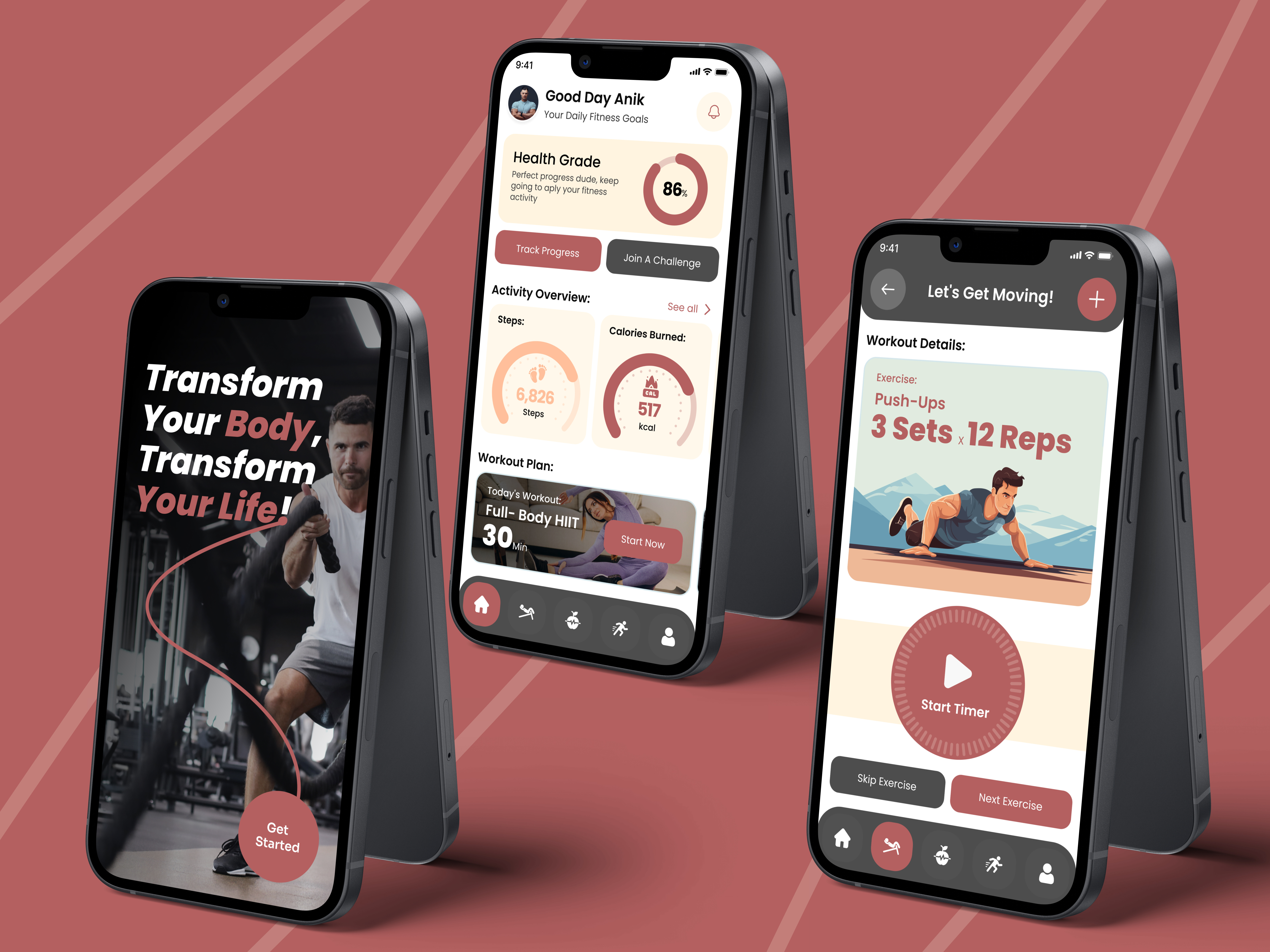Fitness App UI Concept by Anik Deb on Dribbble