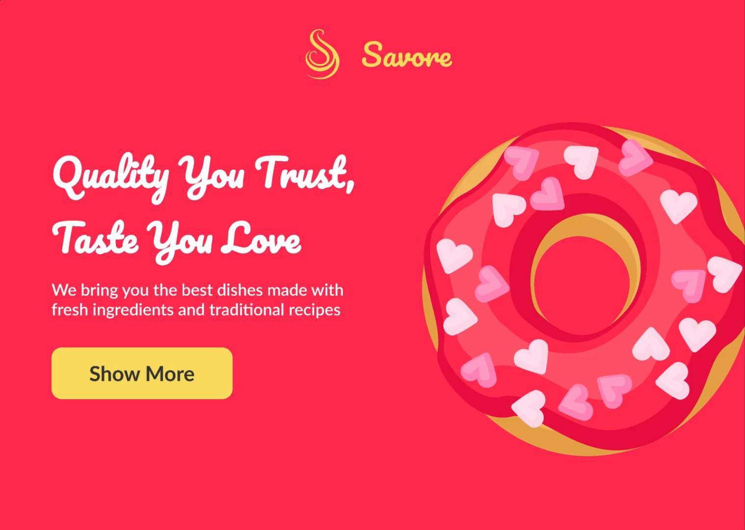 Savore Landing Page by Tridizi on Dribbble