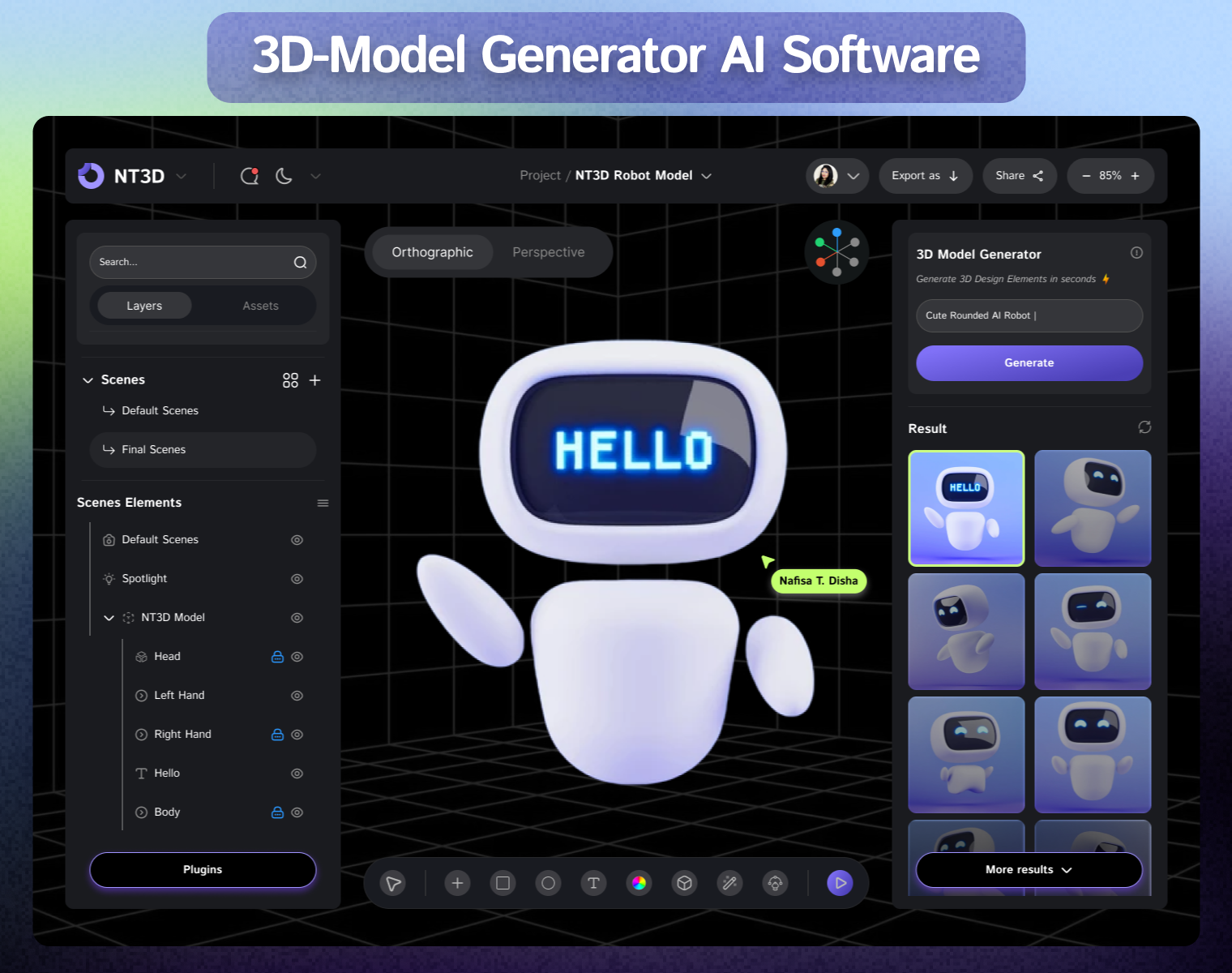 3D Model Generator AI Software UIUX by Nafisa Tarannum Disha on Dribbble