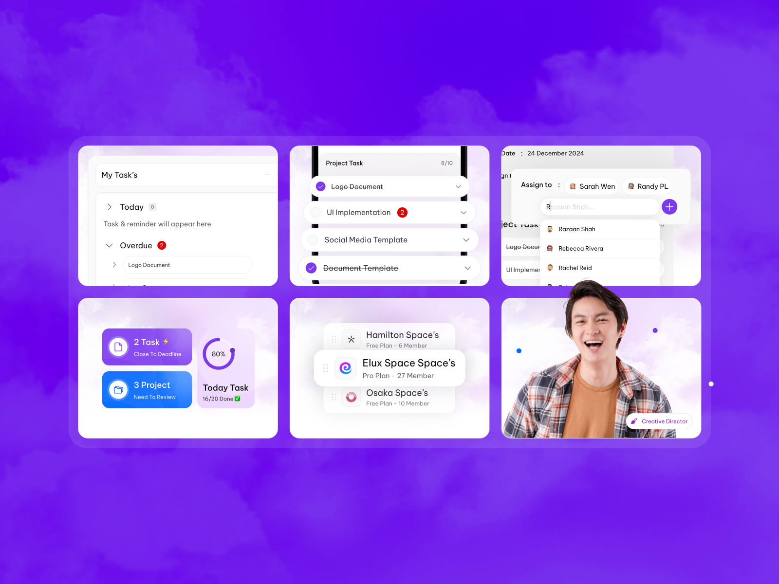 Miletask - Task Management Landing Page by Elux Design for Elux Space ...
