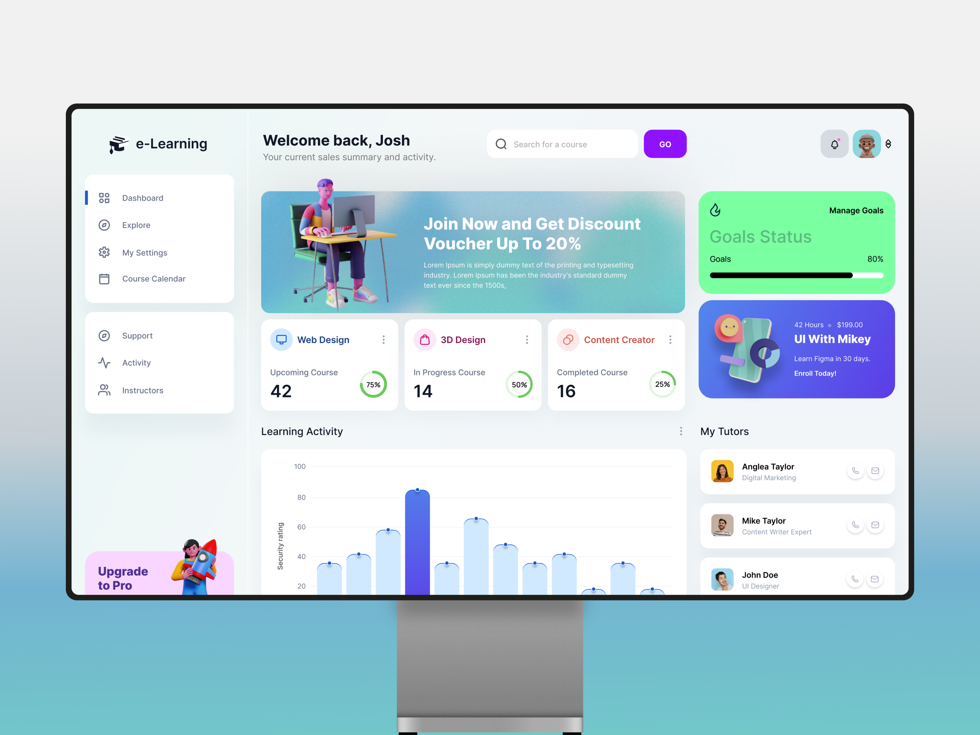 Elearning Dashboard designs, themes, templates and downloadable graphic ...