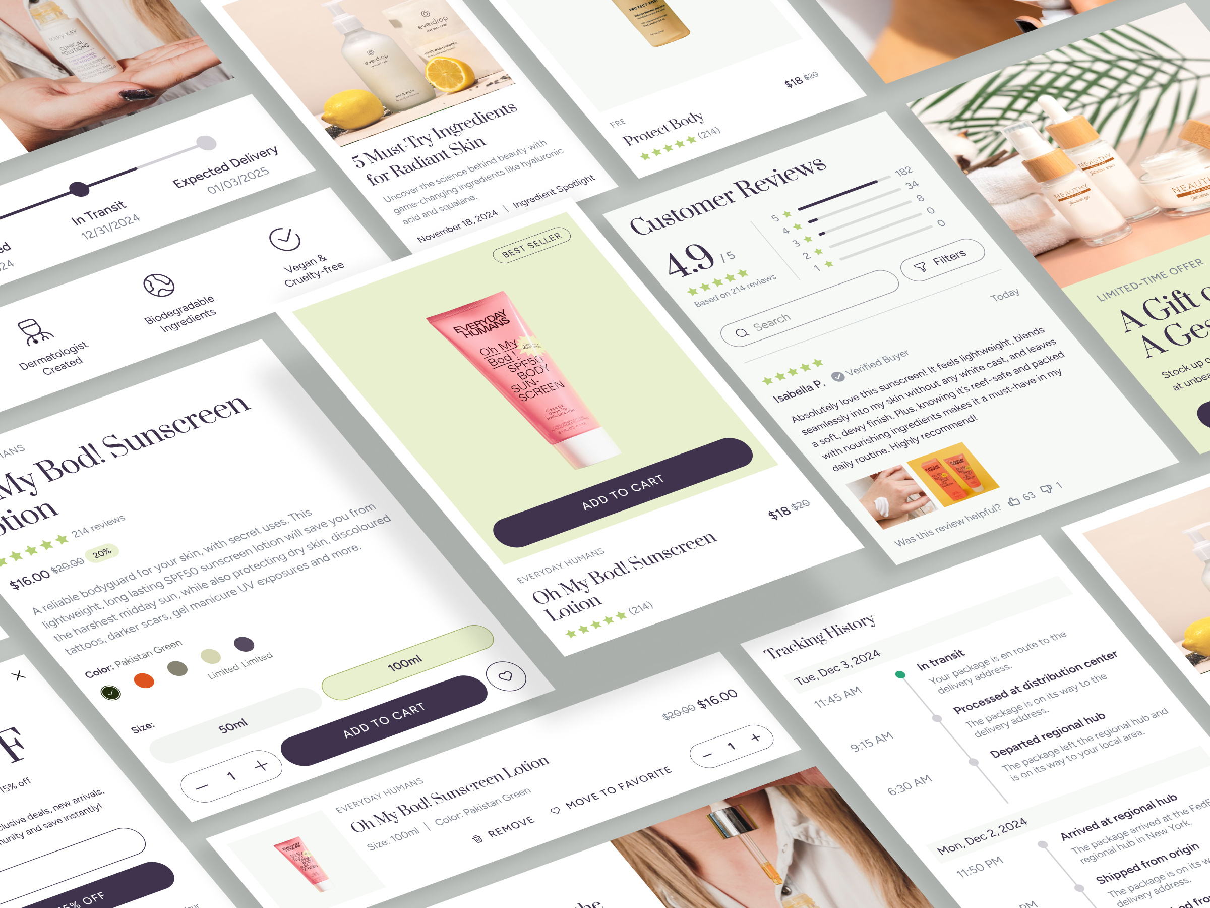 Cosmetics E-commerce UI Kit Components by Taufiq Anshori for Nucleus UI ...