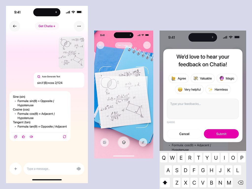 Chatia - AI Chatbot Mobile App UI Design Template - Scan image by ...