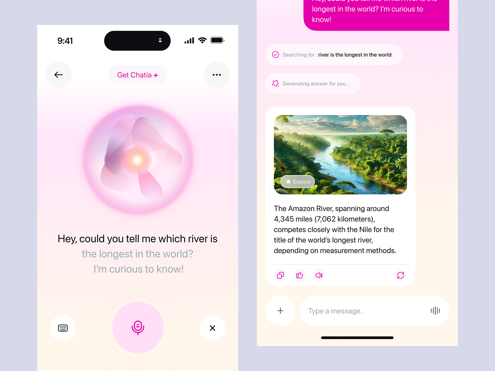 Chatia - AI Chatbot Mobile App UI Design Template - Voice input by ...
