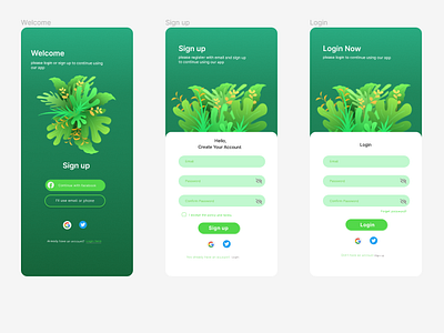User Authentication UI Screens Design (Sign-up, log-in page) by Aisha ...