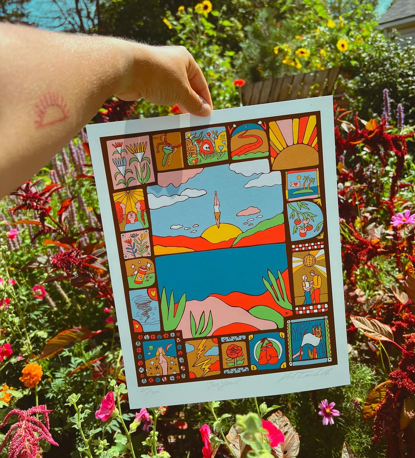 Band stage backdrop/merch print by Karli Fairbanks on Dribbble