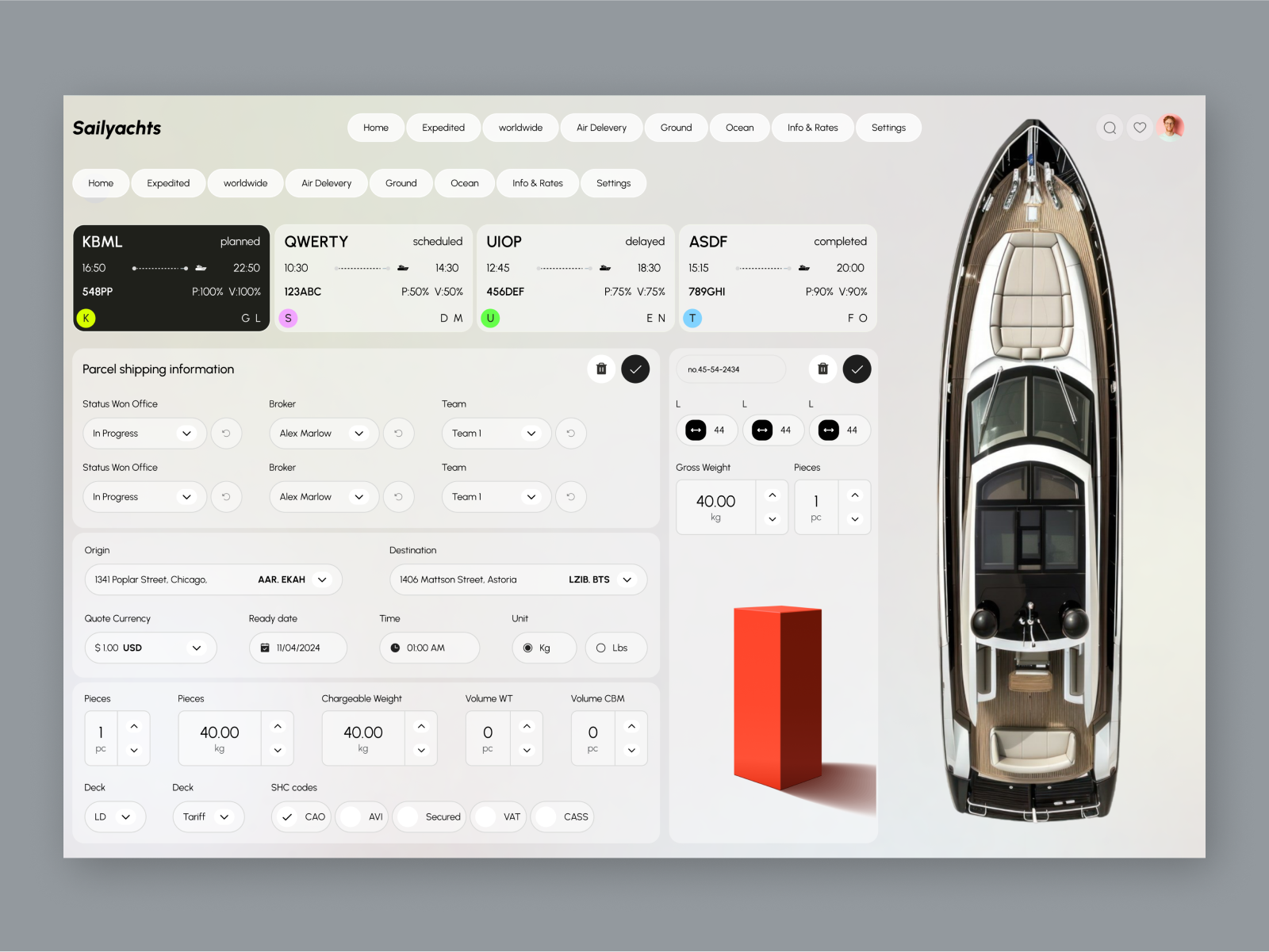 Sailyachts - Shipping Dashboard UI by Md Jahidul Islam on Dribbble