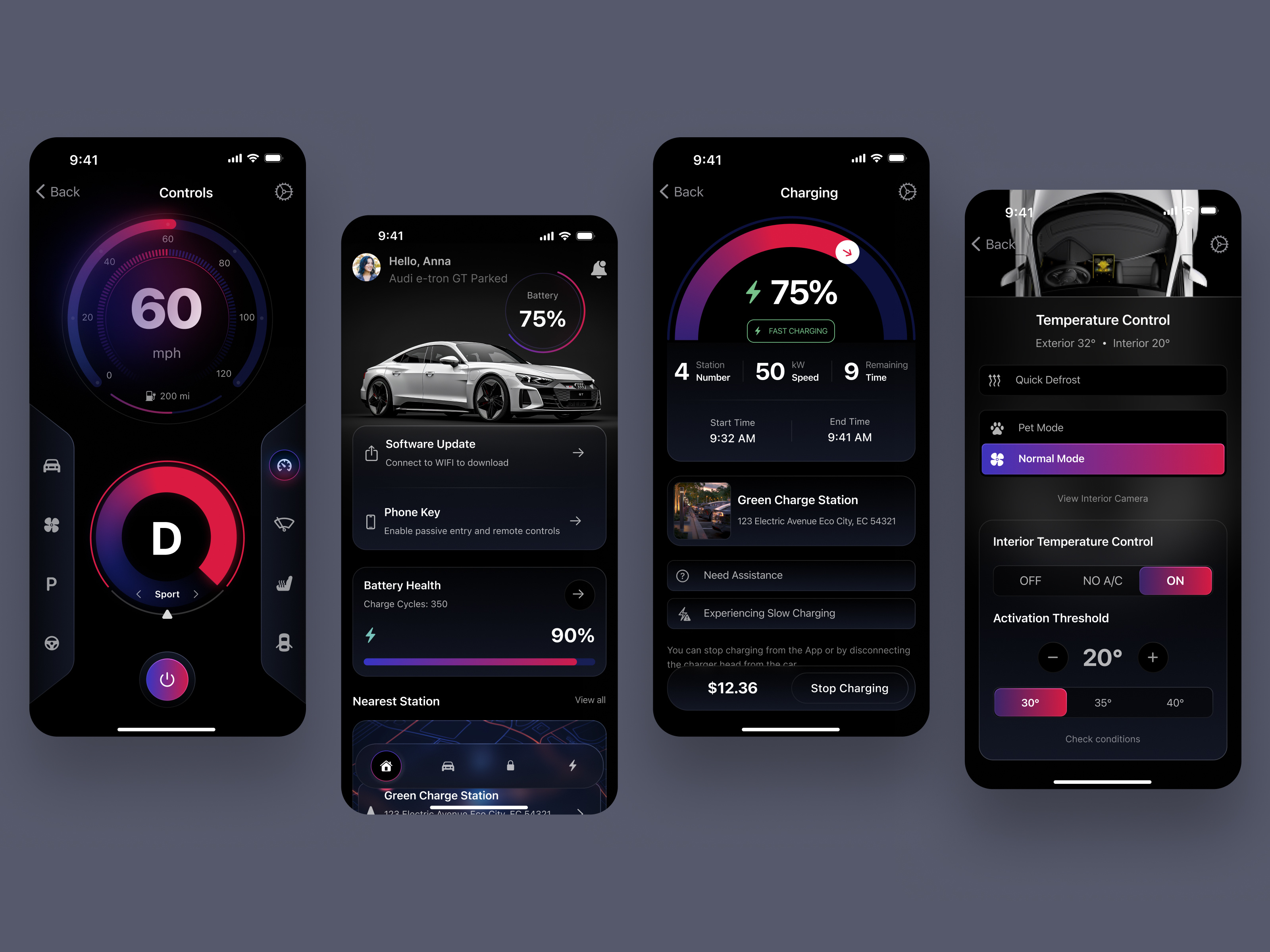 Car Control App Design by Sourasith on Dribbble