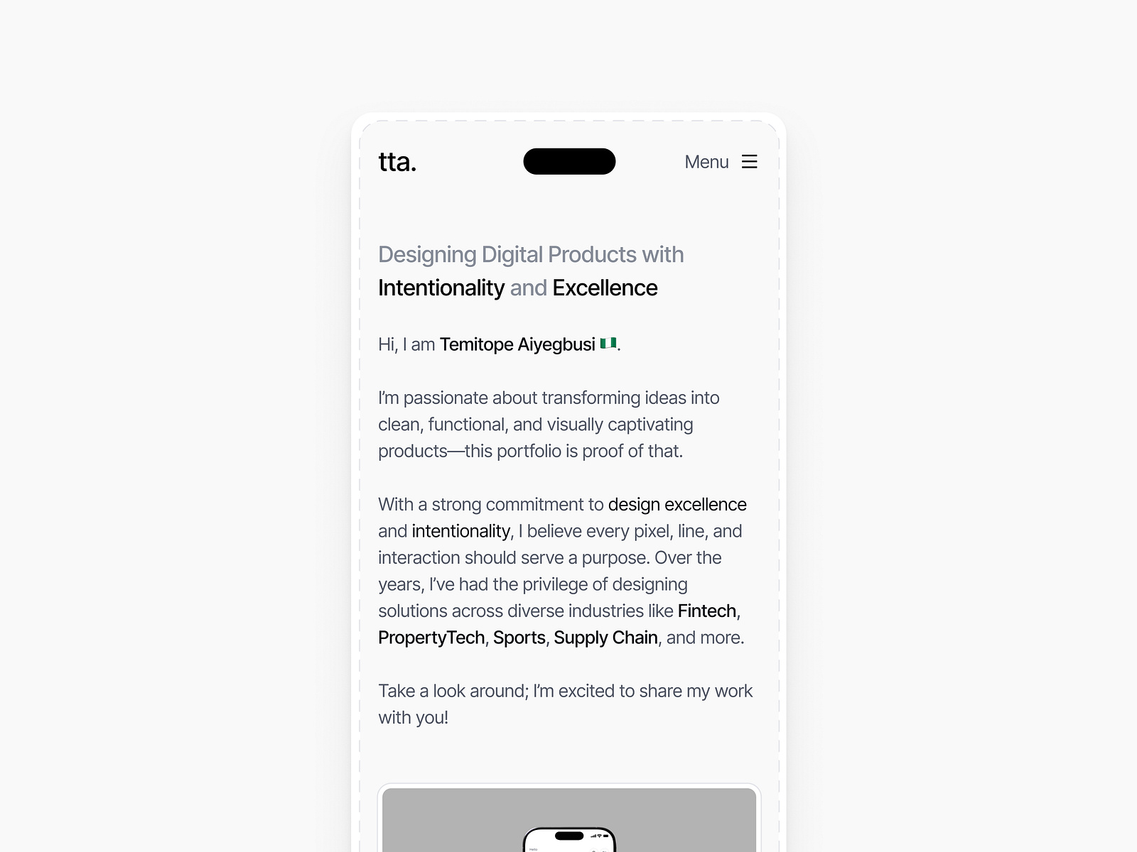 v1 Portfolio - Mobile Ui by TemiTope Aiyegbusi on Dribbble