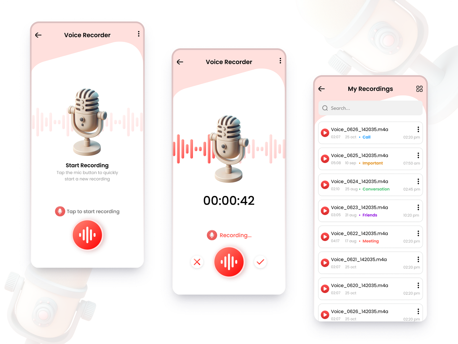 Voice Recorder App Concept by nilam dungrani on Dribbble