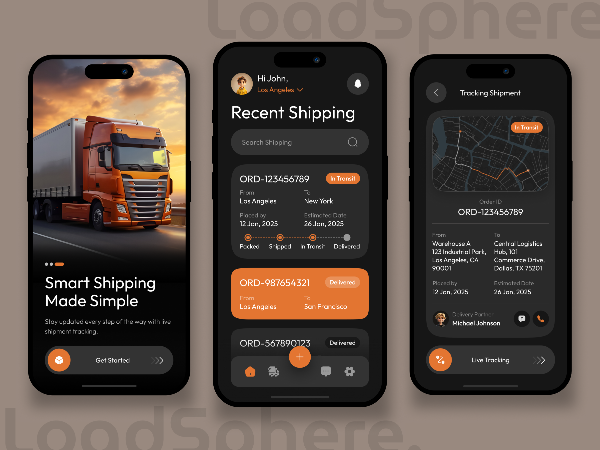 LoadSphere - Logistics Mobile App by Enstacked™ on Dribbble