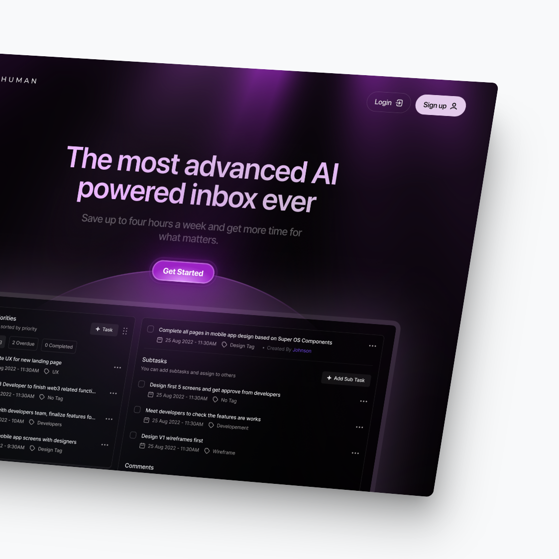 Dark mode hero section design by Yashwanth V. on Dribbble