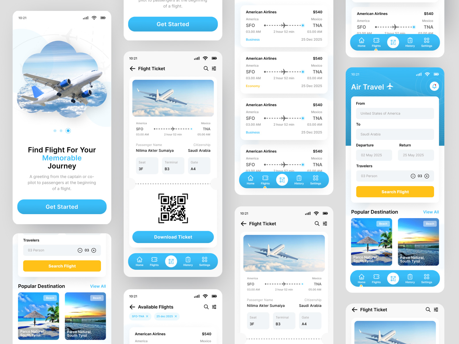 Flight App UI designs, themes, templates and downloadable graphic ...