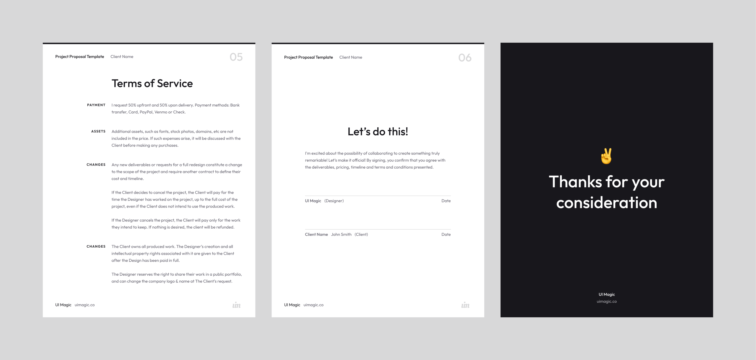 FREE Project Proposal Figma Template by Jacob Rex for UI Magic on Dribbble