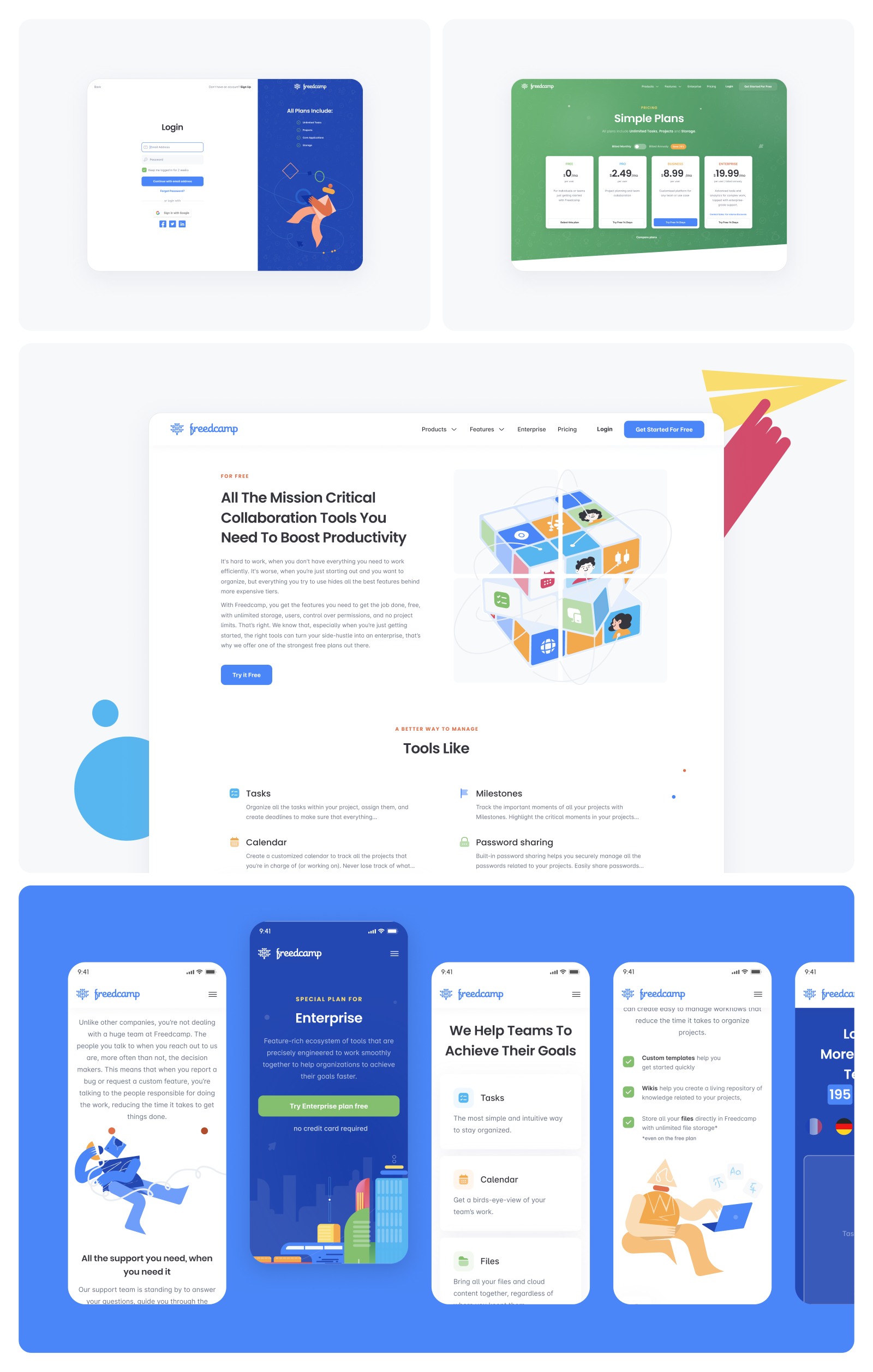Freedcamp-UI/UX Design for Project Management Platform by Afterglow on ...