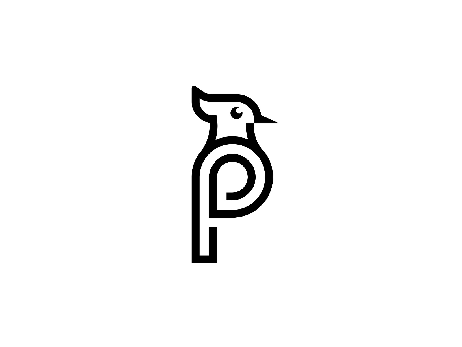 Letter P parrot logo by Uzair on Dribbble