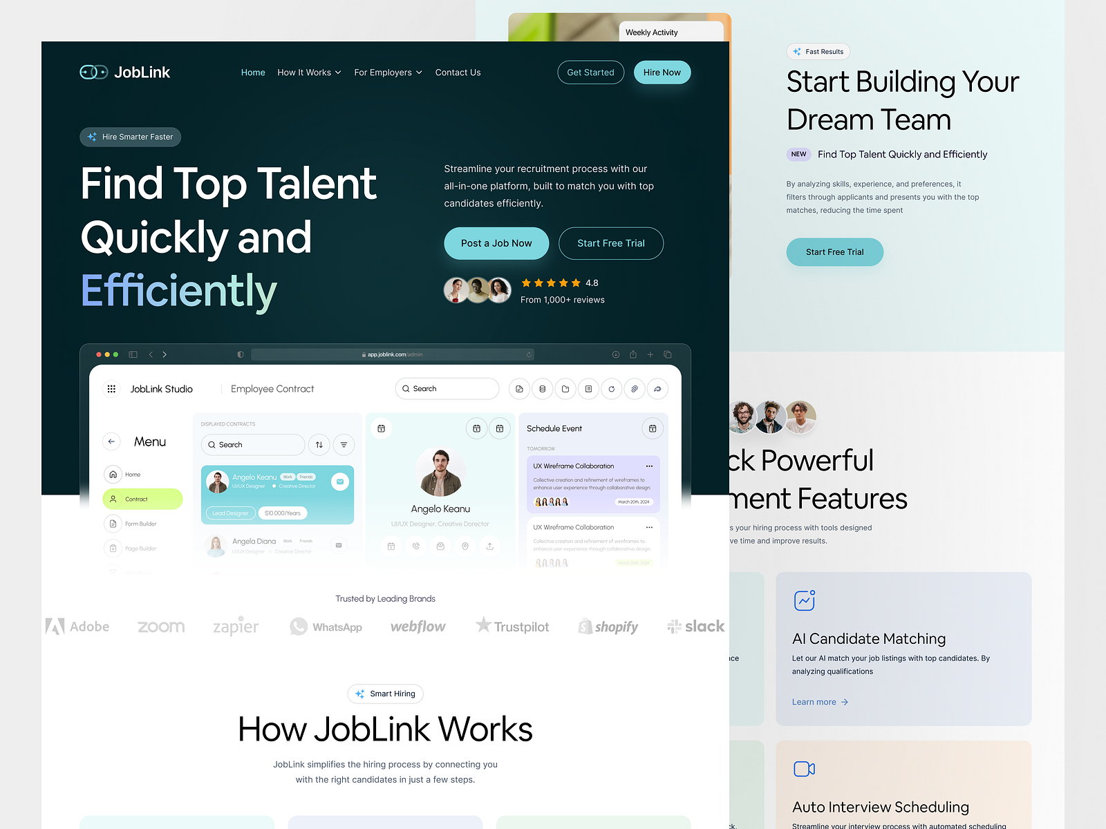 JobLink- Hiring Platform Landing Page by Fahema Yesmin on Dribbble