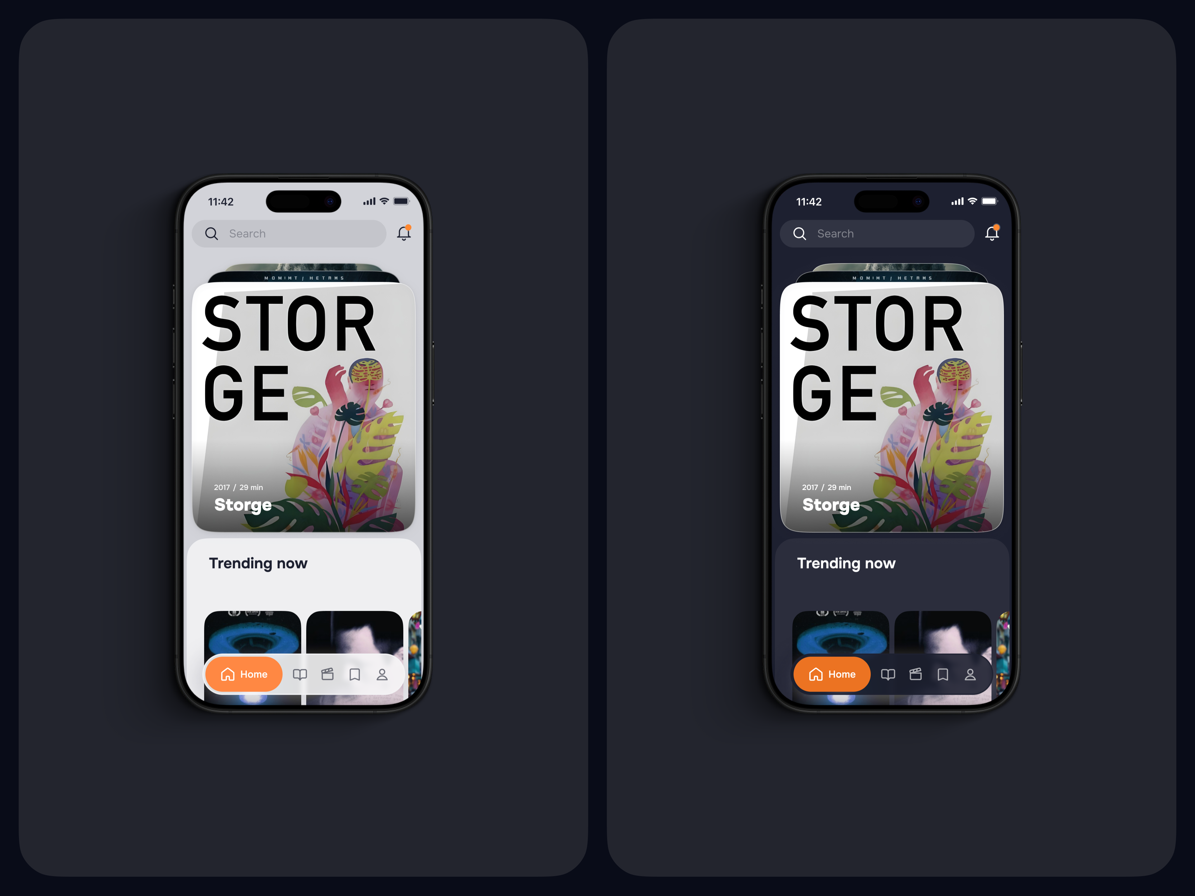 Cascade app — light & dark theme by Misha Malkov on Dribbble
