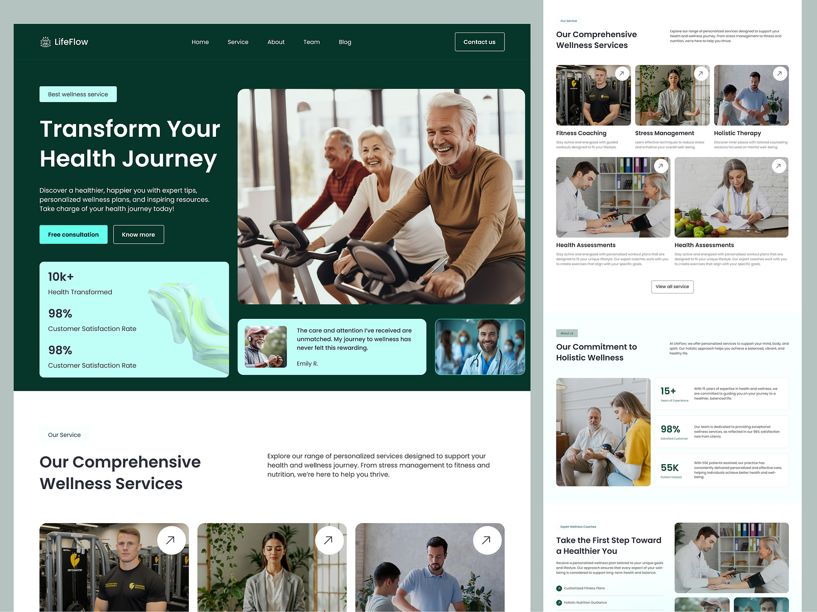 Health & Wellness Website by Zubaer Rahman on Dribbble
