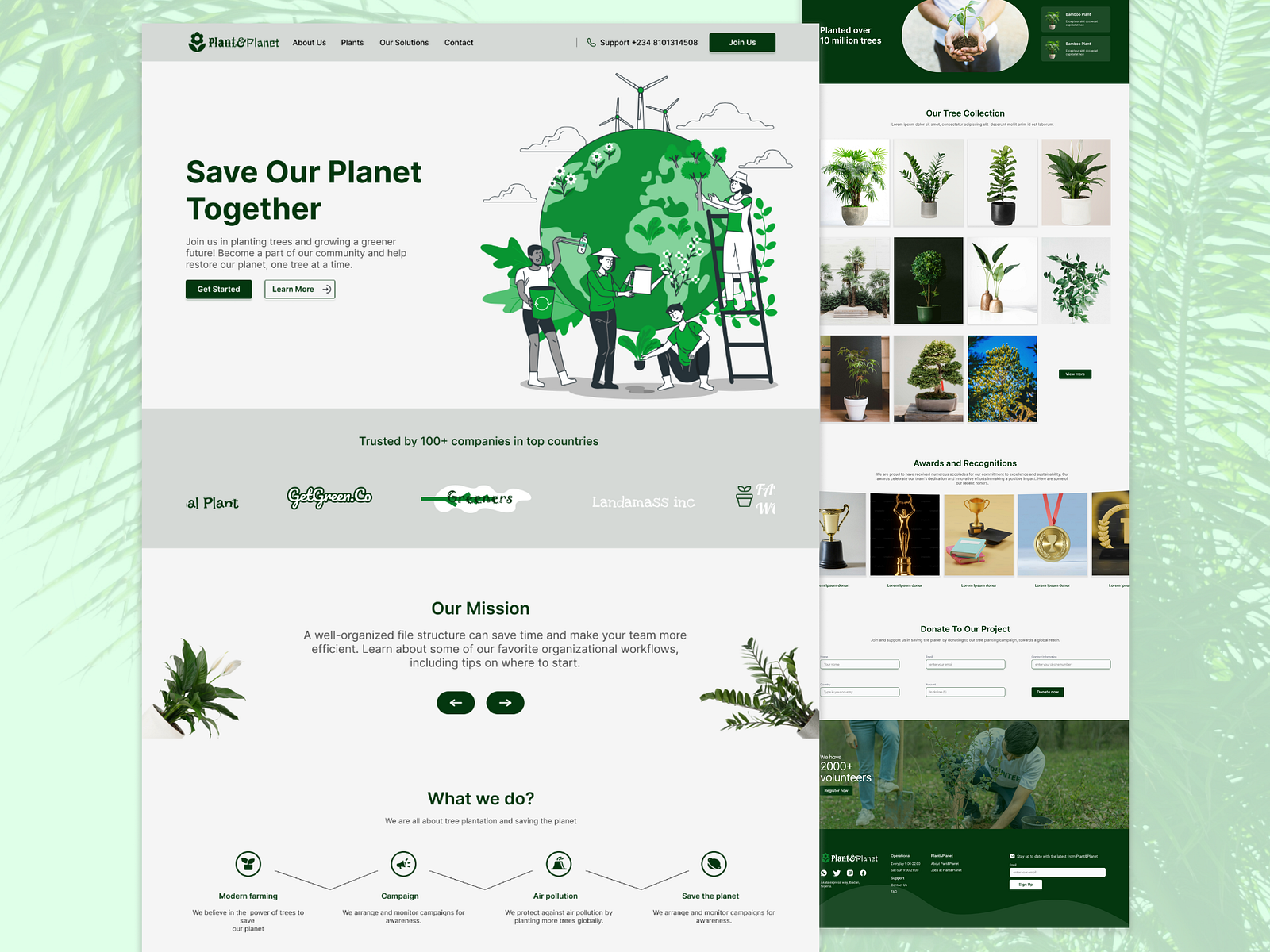 Tree Planting Website Landing Page Design by usman tesilimat on Dribbble