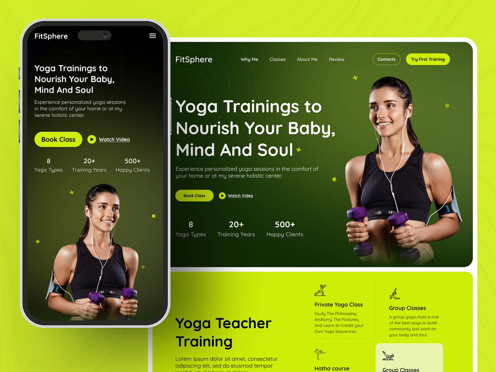 Yoga Website Design by Efat Ahmed for AntDesk 🟢 on Dribbble
