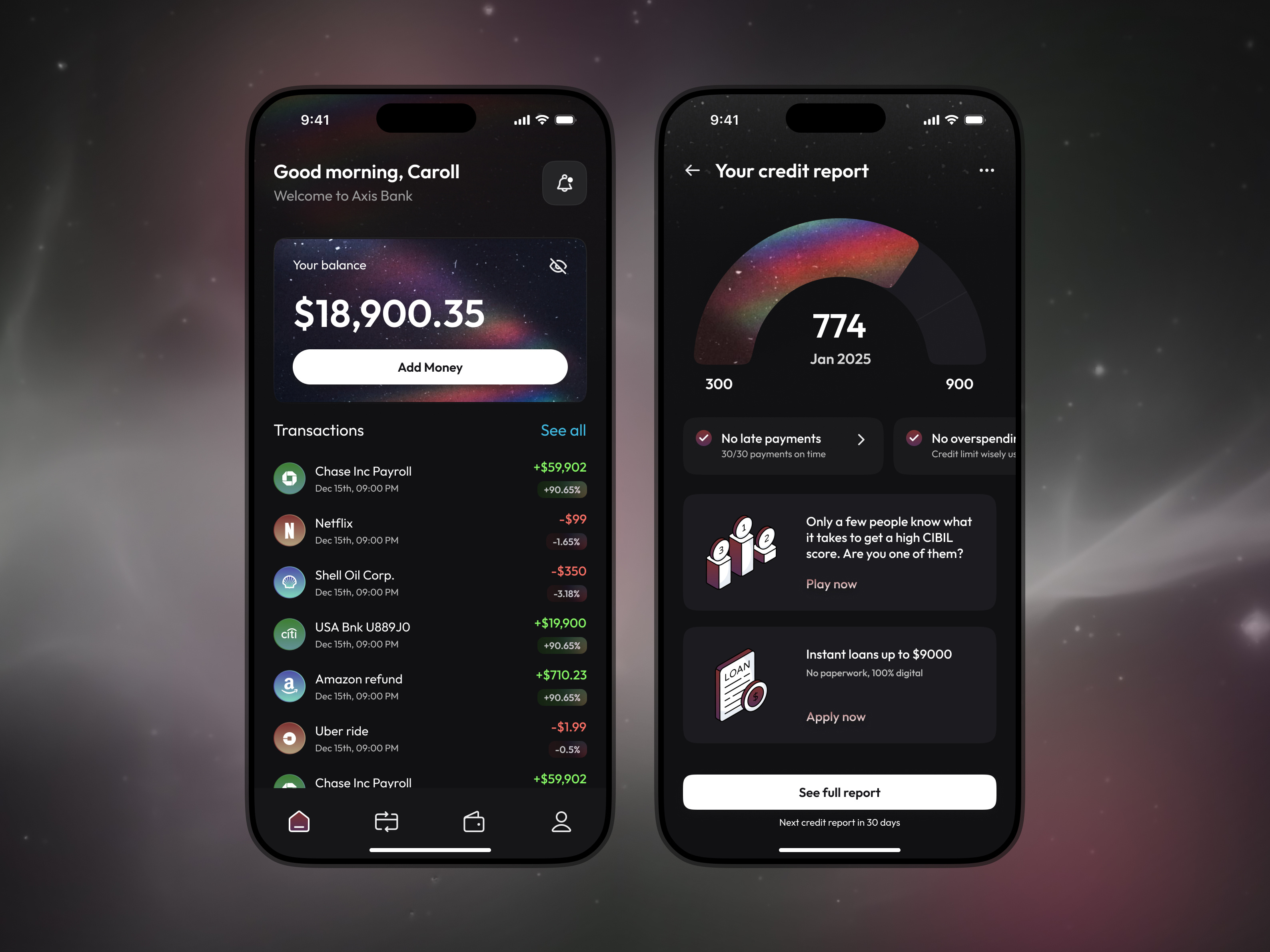 Fintech App UI: Dark theme by Samruddhi Hardas on Dribbble