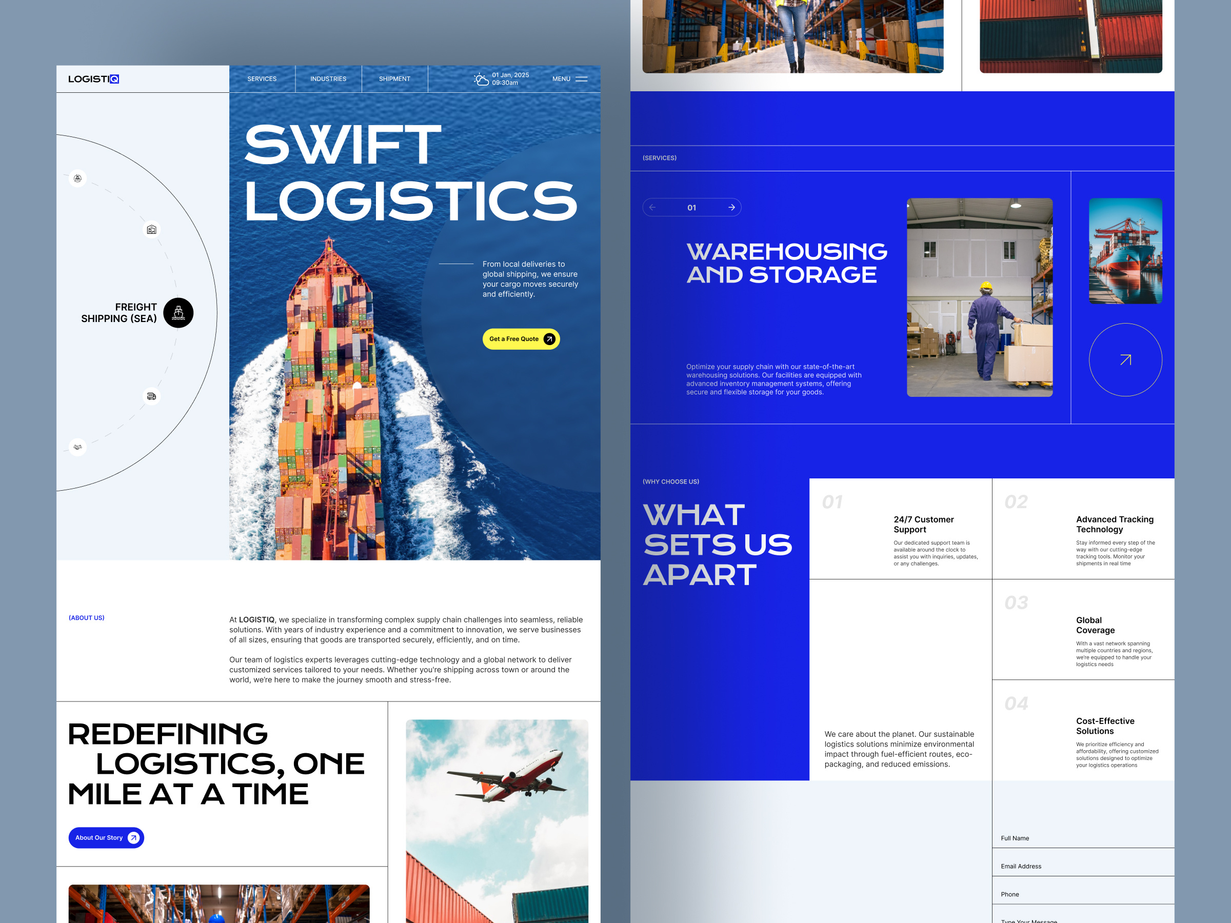 Logistics Landing Page Design by PlutoHub on Dribbble